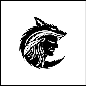 Native American Indian Face and Wolf Vinyl Decal - Etsy