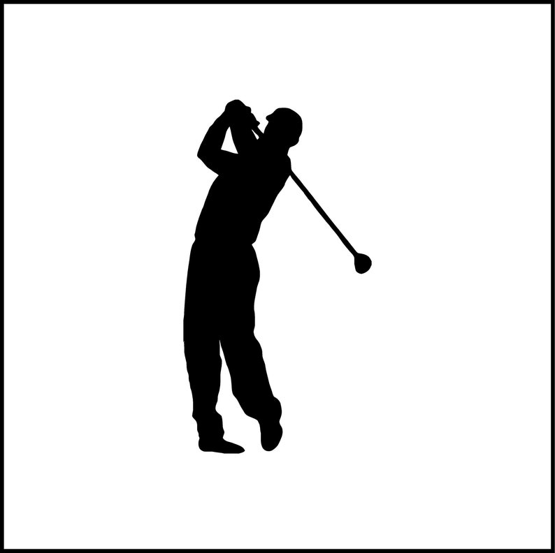 Guy Swinging Golf Club Vinyl Decal - Etsy