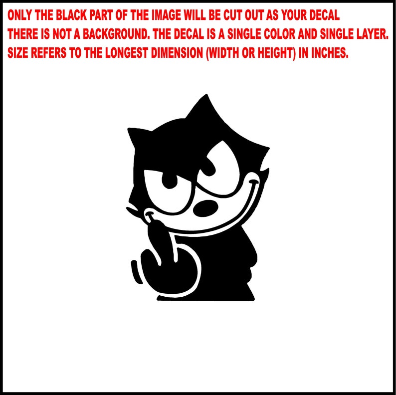 Felix the Cat Giving the Middle Finger Vinyl Decal/sticker for - Etsy