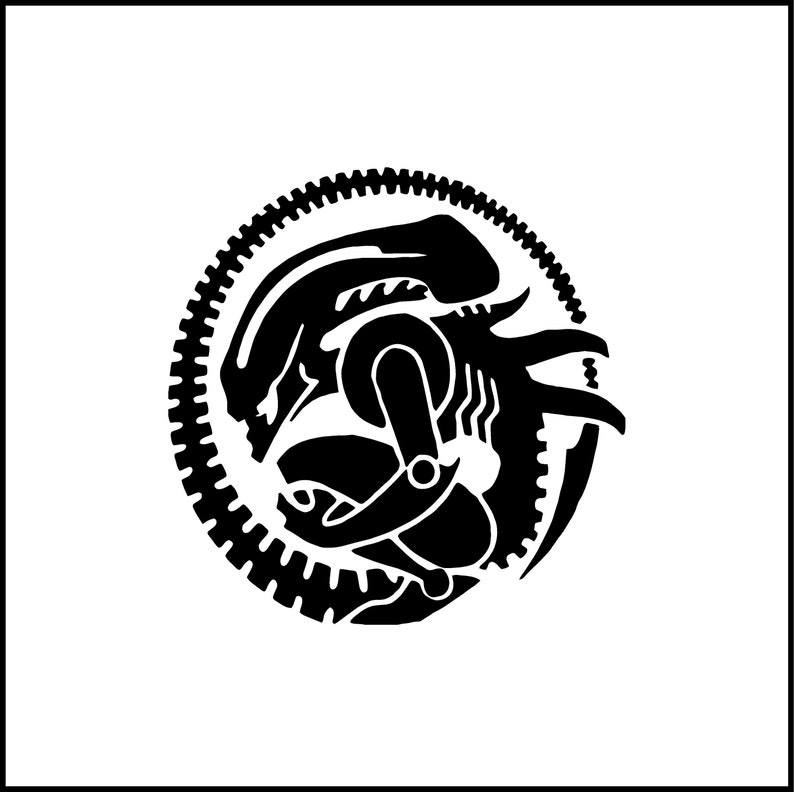 Silueta de símbolo de película alienígena 2 Calcomanía de vinilo ...