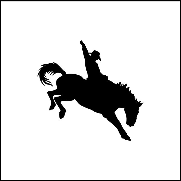 Cowboy Riding Horse Bumper Sticker - Etsy
