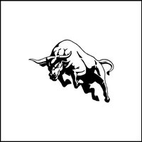Bull Decal Wall Art Decor Bull Sticker Car Van Bonnet Sticker Vinyl ...