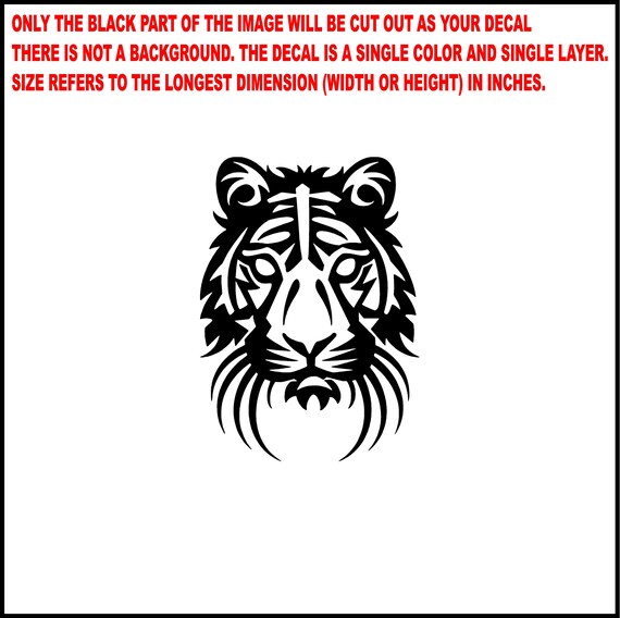 Tiger Head/face Vinyl Decal/sticker for - Etsy