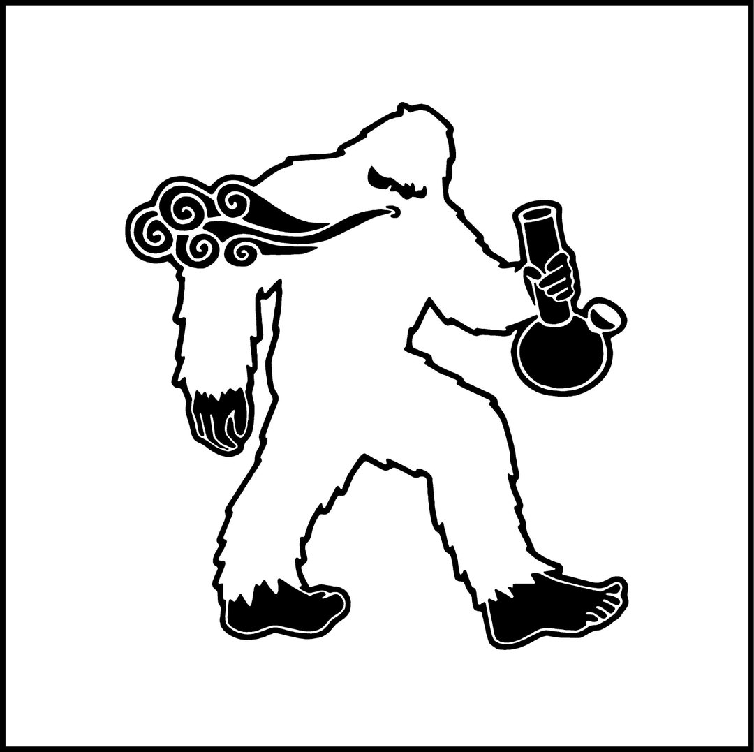 Sasquatch/bigfoot Smoking Bong Vinyl Decal/sticker for - Etsy