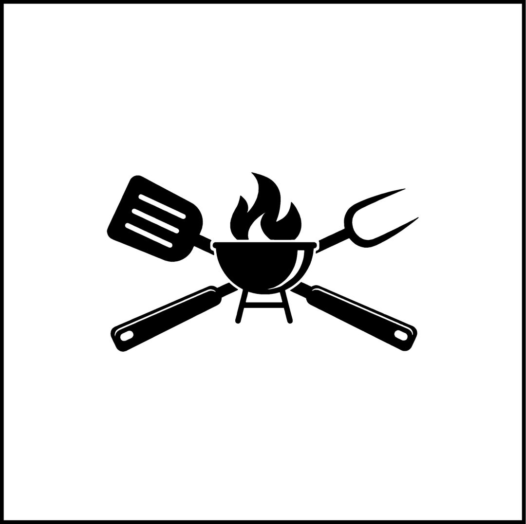 BBQ and Grilling Utensils Vinyl Decal - Etsy