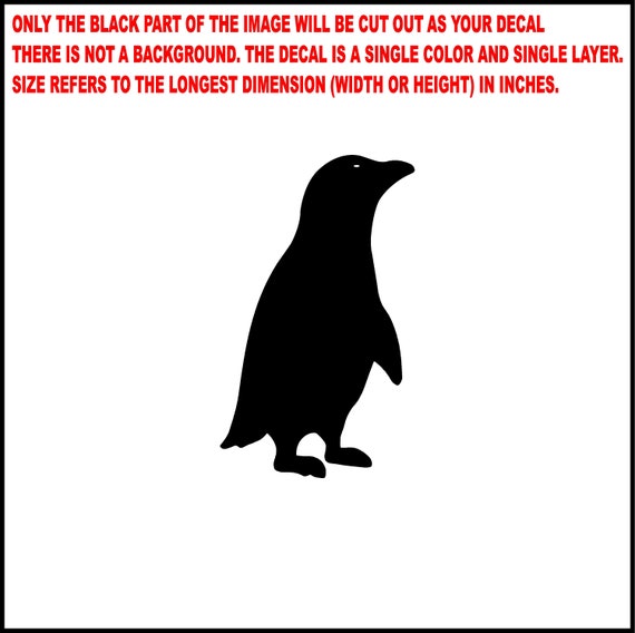 Penguin Vinyl Decal/sticker for | Etsy