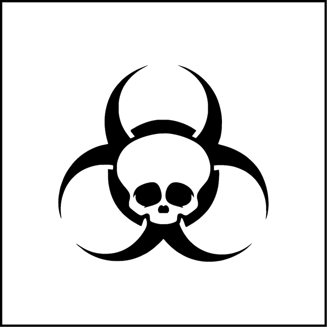 Biohazard With Skull Logo Symbol Vinyl Decal - Etsy