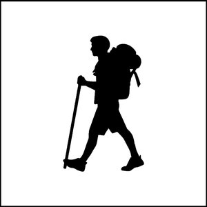 Guy Hiking Walking Stick Vinyl Decal - Etsy