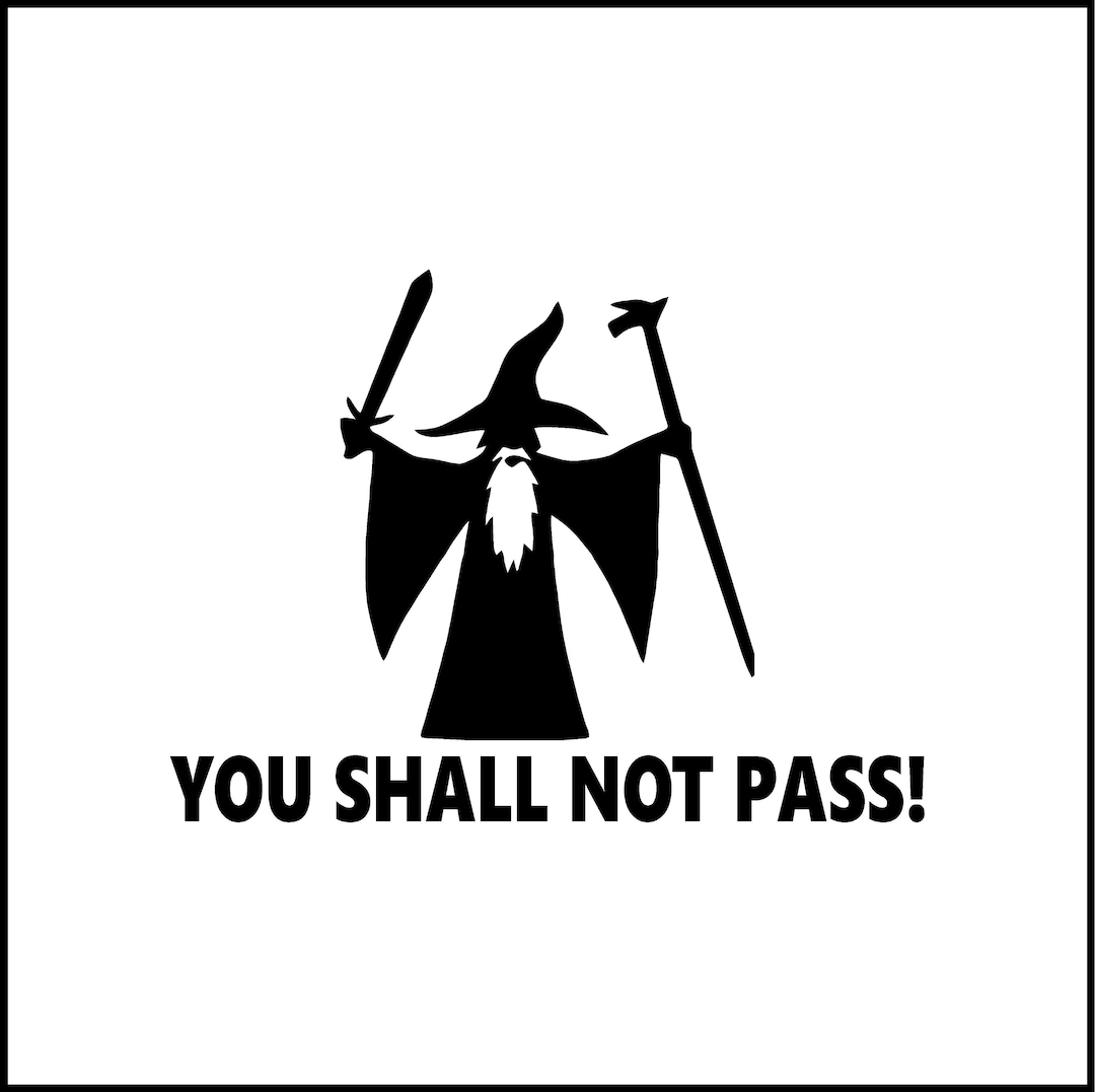 You Shall Not Pass Wizard Funny Vinyl Decal - Etsy