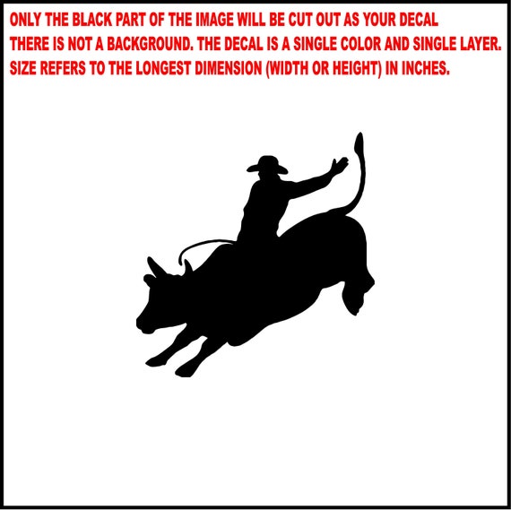 Cowboy Riding Bull Bull Rider Vinyl Decal/sticker for - Etsy