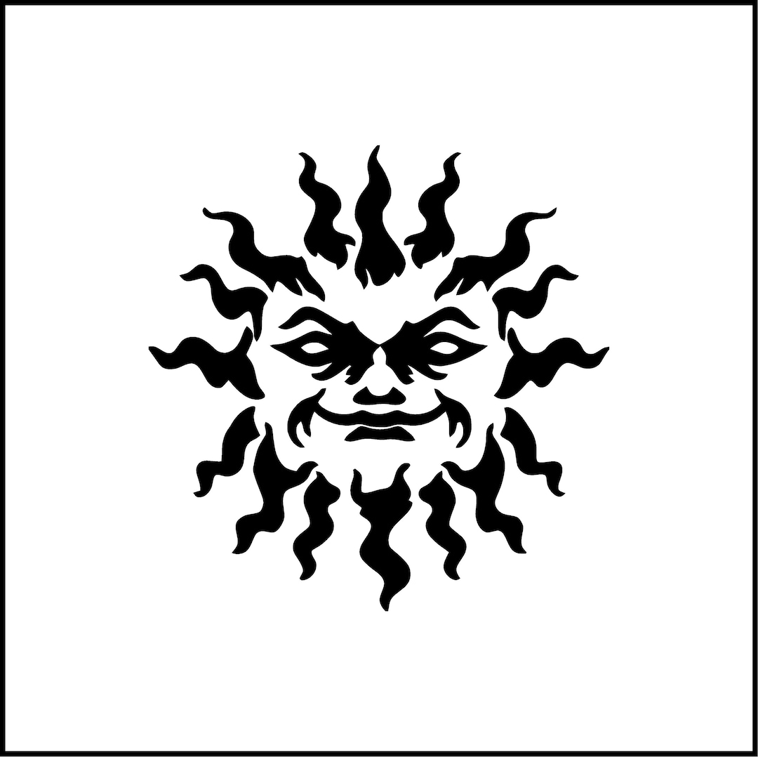 Angry Sun With Face Vinyl Decal - Etsy
