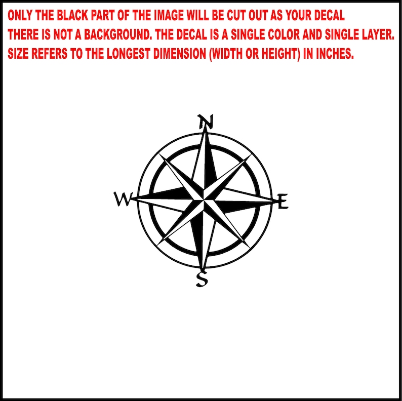 Compass Vinyl Decal/sticker for | Etsy