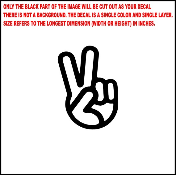 Hand Peace Sign Vinyl Decal/sticker for - Etsy