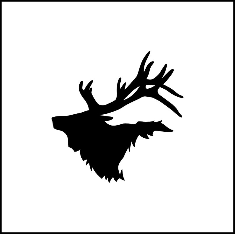 Elk Head Silhouette Vinyl Decal/sticker for - Etsy