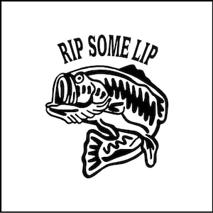 Rip Some Lip Fishing Fisherman Vinyl Decal/sticker for Laptop/car/truck ...