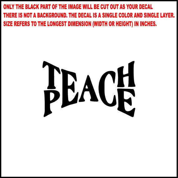 Teach Peace Vinyl Decal/sticker for - Etsy