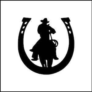 Cowboy Inside Horseshoe Silhouette Vinyl Decal Etsy