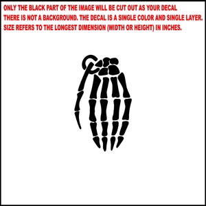 Skeleton Hand Grenade Vinyl Decal/sticker for - Etsy