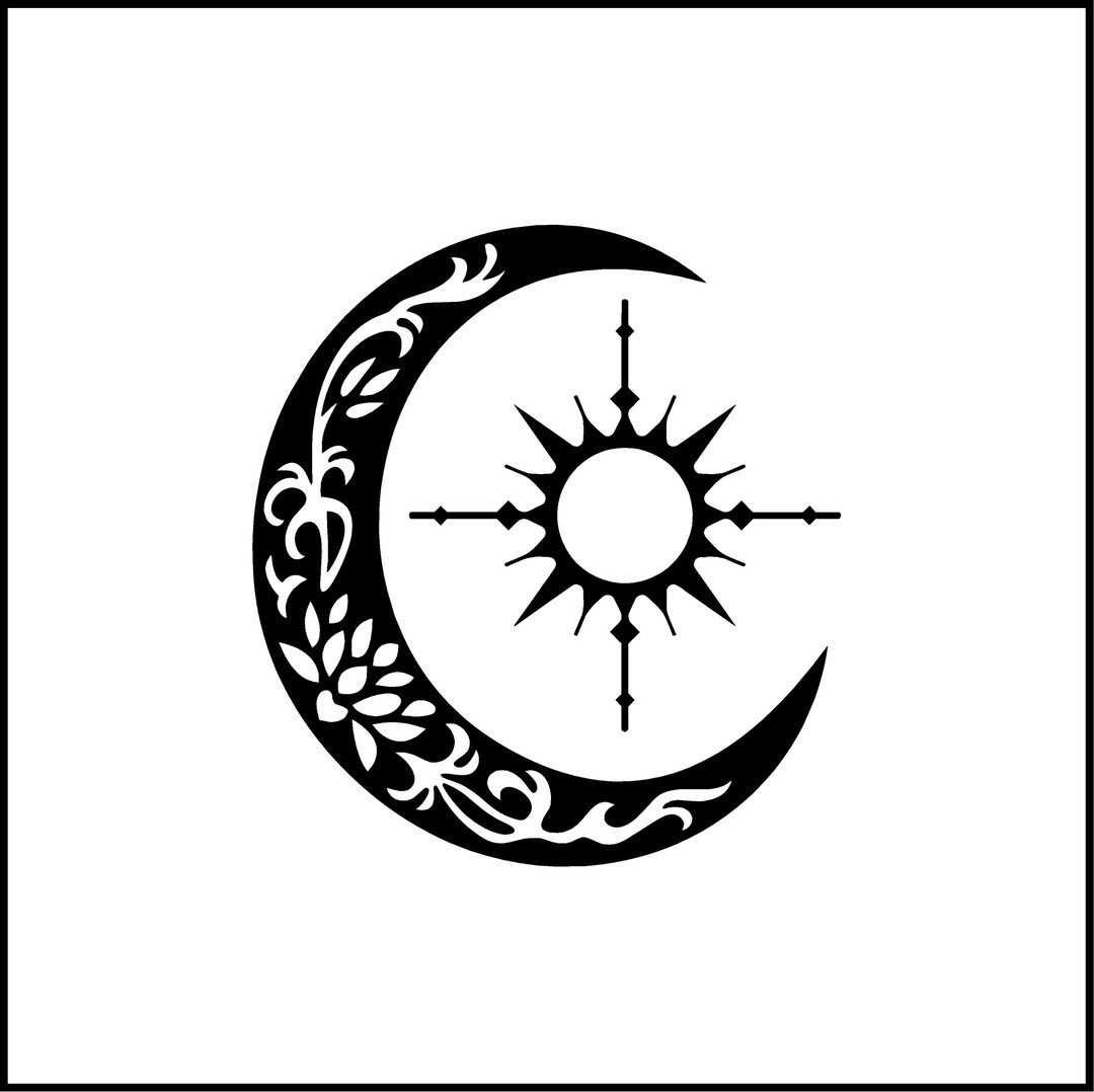 Sun Compass and Crescent Moon Decal/sticker for Laptop/car/truck/rv ...