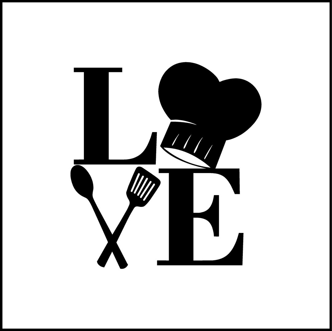 Love Cooking Chef Vinyl Decal - Etsy