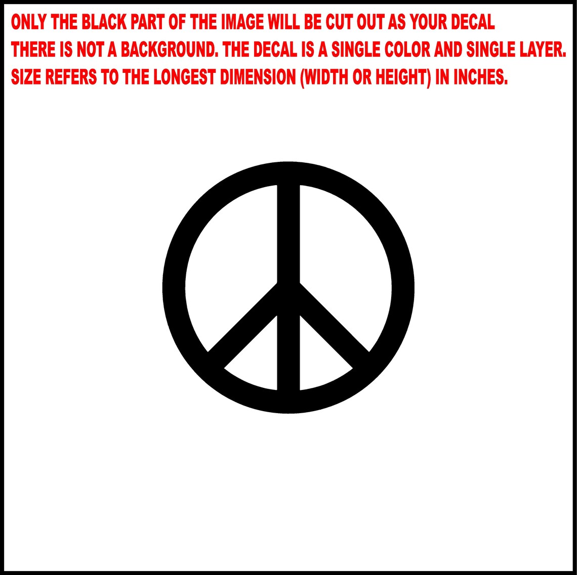 Peace Sign Symbol/logo Vinyl Decal/sticker for - Etsy