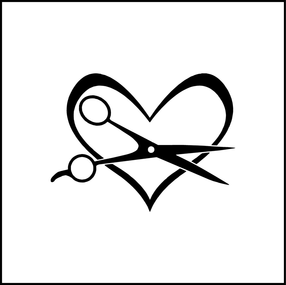 Love for Hairdressing Heart and Scissors Vinyl Decal - Etsy