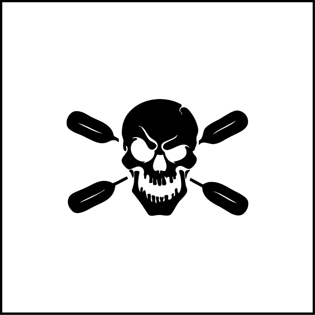 Skull With Oars Vinyl Decal - Etsy