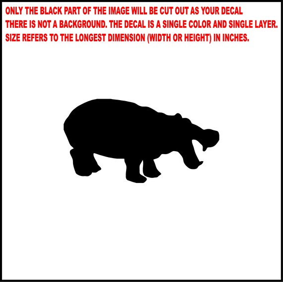 Hippopotamus/hippo Vinyl Decal/sticker for | Etsy