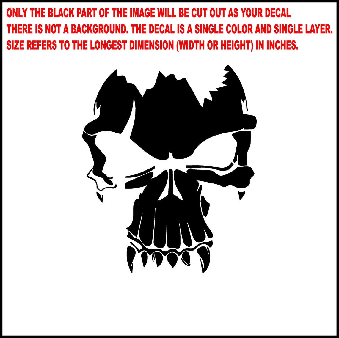 Skull Vinyl Decal/sticker for | Etsy