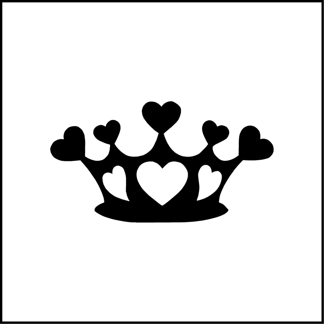 Princess Crown With Hearts Vinyl Decal/sticker for Laptop/car/truck/rv ...