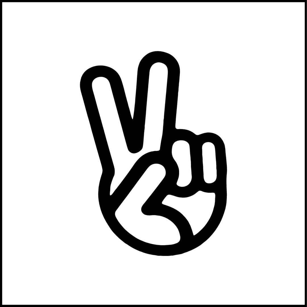 Hand Peace Sign Vinyl Decal - Etsy