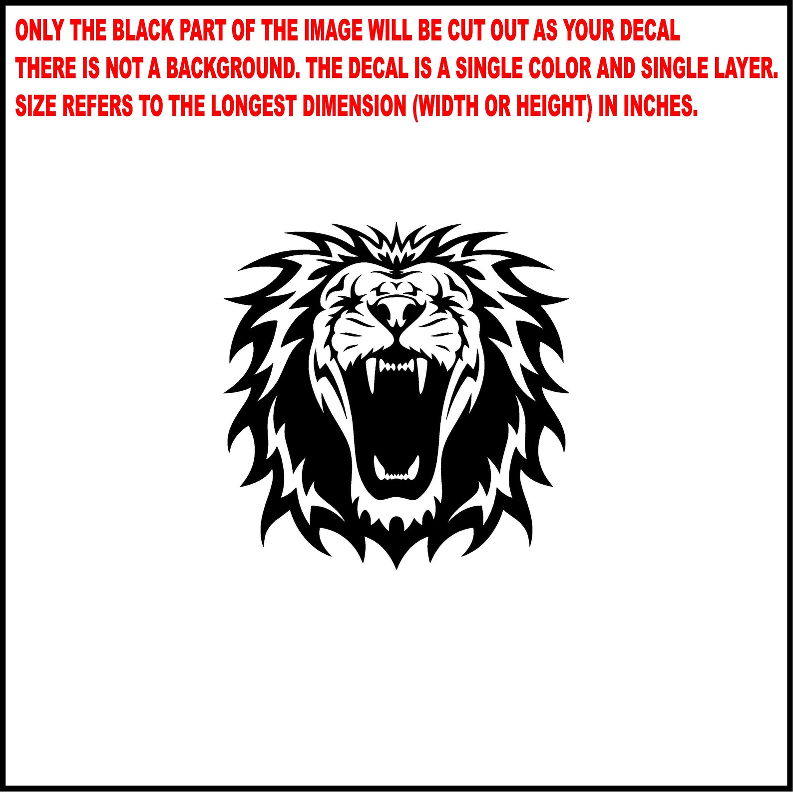 Lion Head Roaring Vinyl Decal/sticker for - Etsy