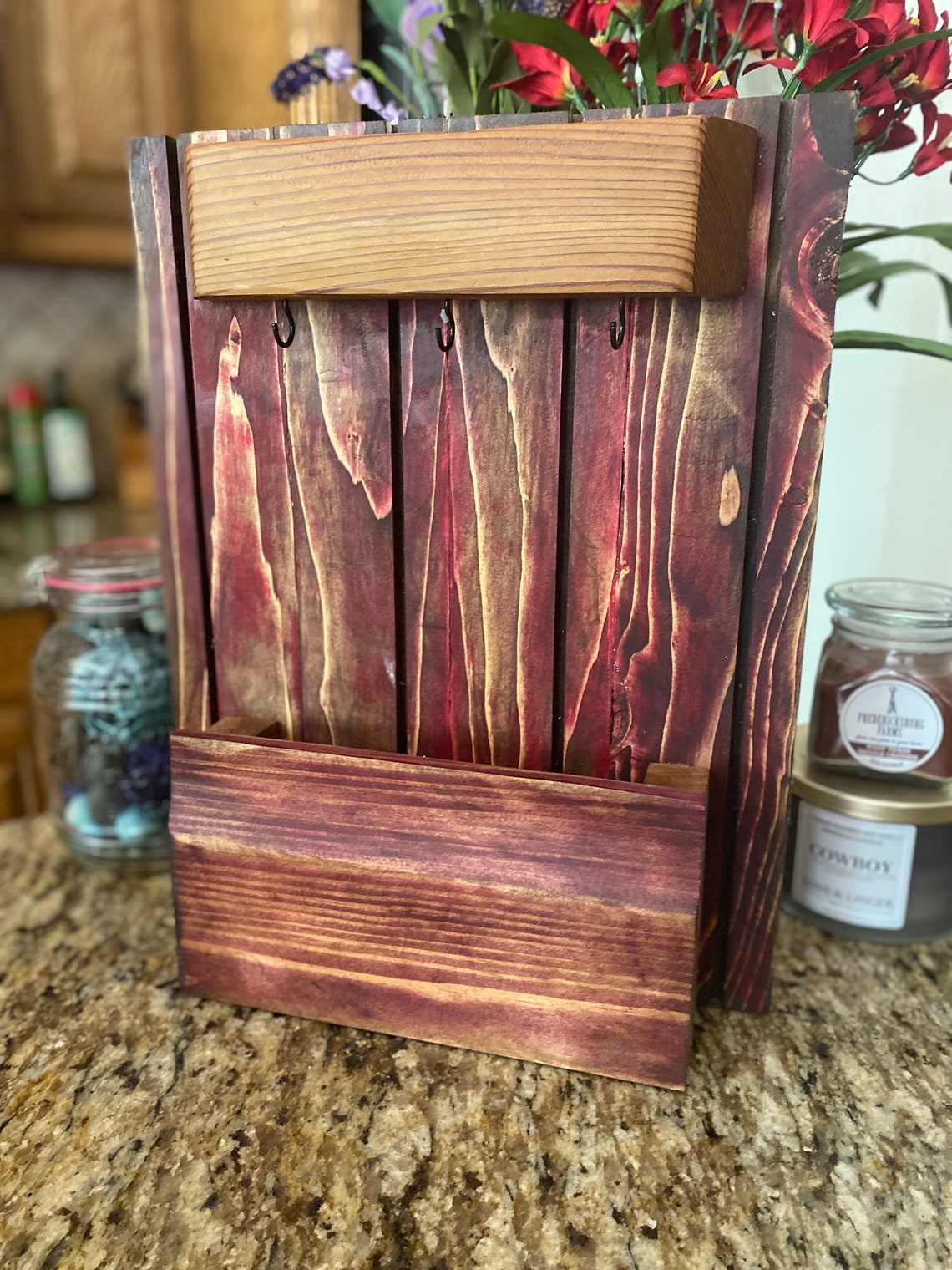 Rustic Country Farmhouse Letter and Key Rack - Etsy