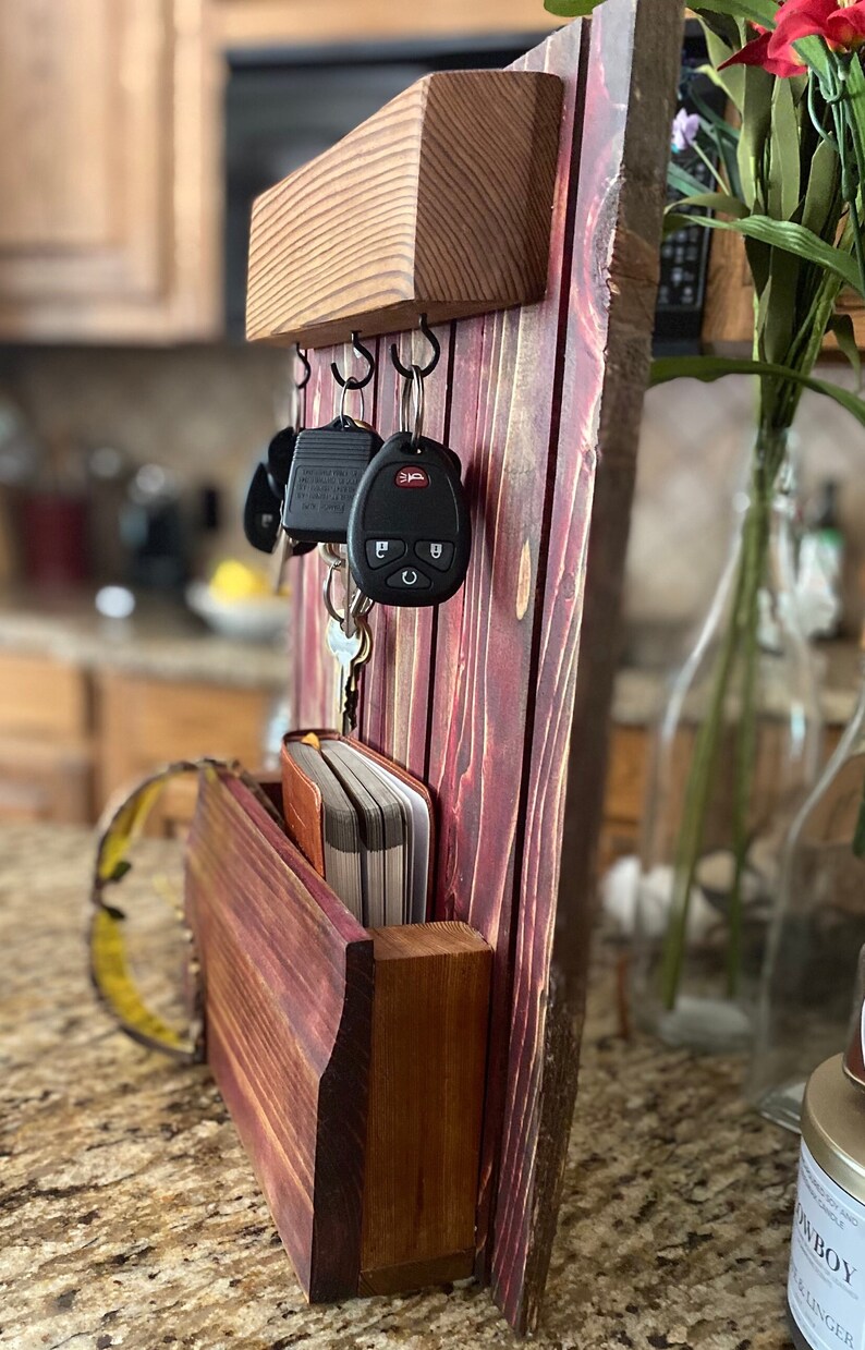 Rustic Country Farmhouse Letter and Key Rack - Etsy