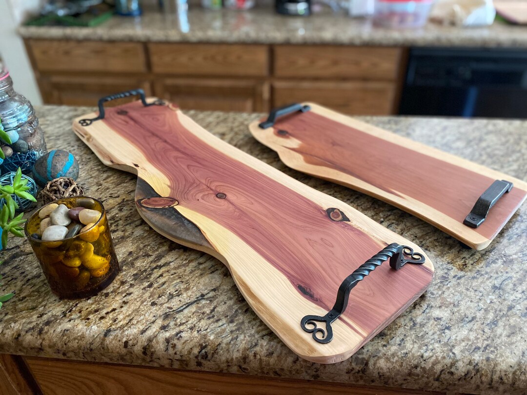 Western Red Cedar Live Edge Serving Trays - Etsy