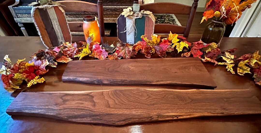American Black Walnut Live Edge Centerpiece | Charcuterie Slabs - Etsy