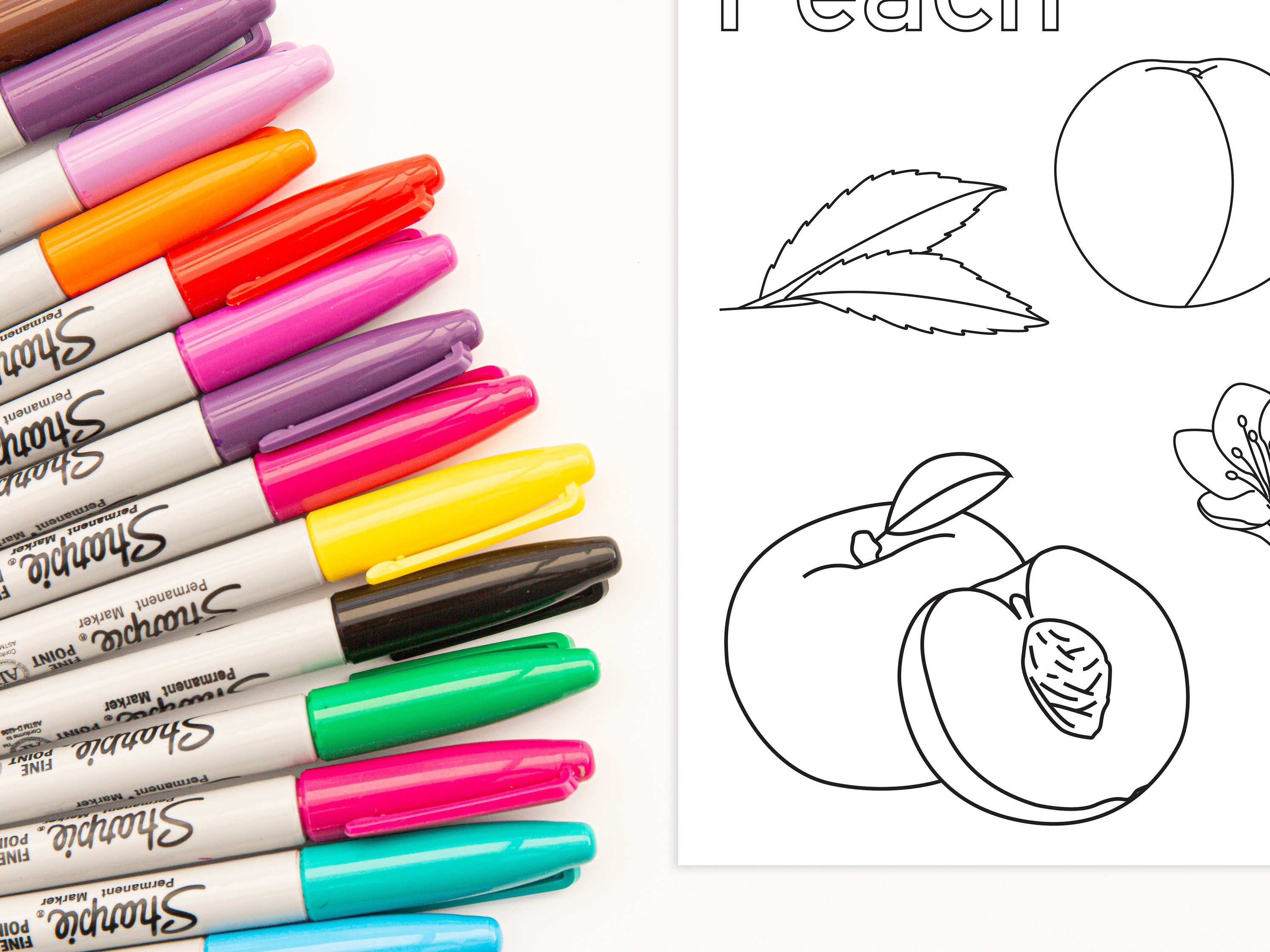 10 Pages De Coloriages Fruits, Livre De Coloriage Pour Enfants ...