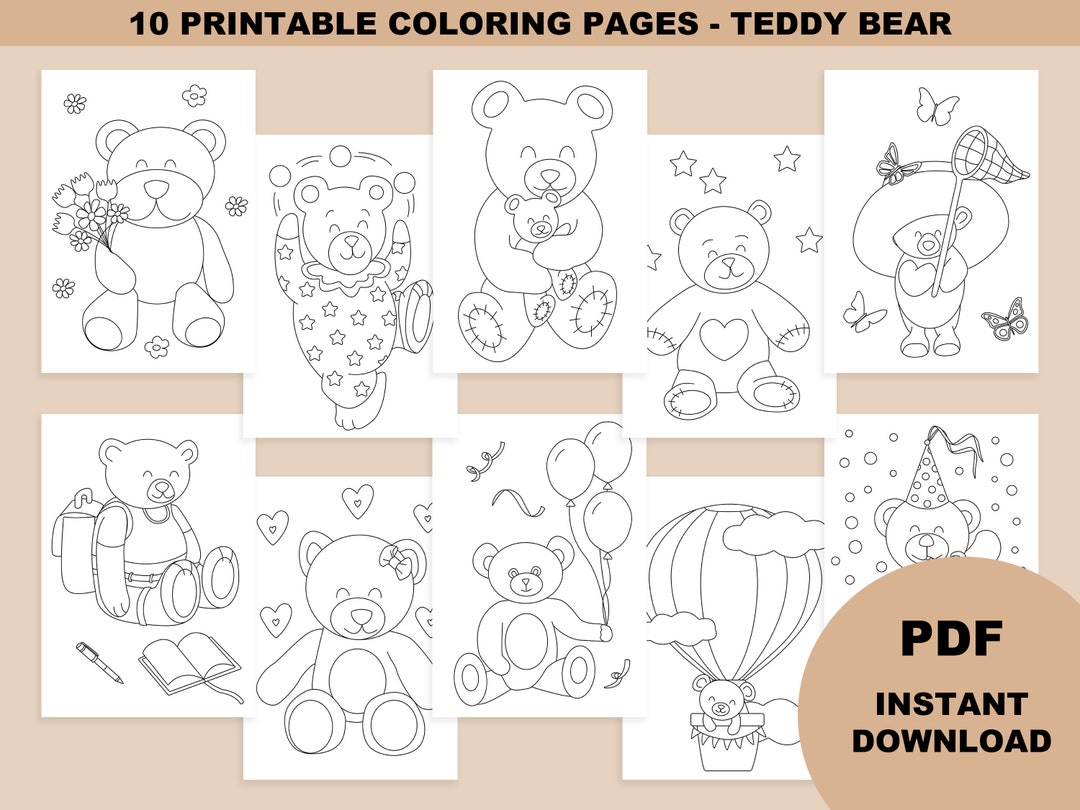 Teddy Bear Coloring Book Pdf, Coloring Pages Printable, Coloring Pages ...