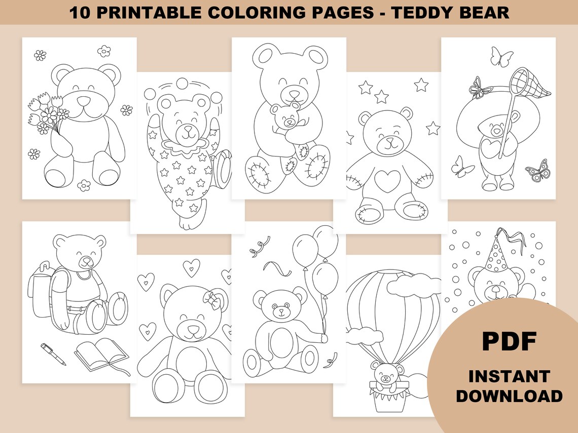 Teddy Bear Coloring Book Pdf, Coloring Pages Printable, Coloring Pages ...
