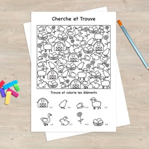 French Printable Kids Activity, Birthday Farm Animals, Instant Download ...