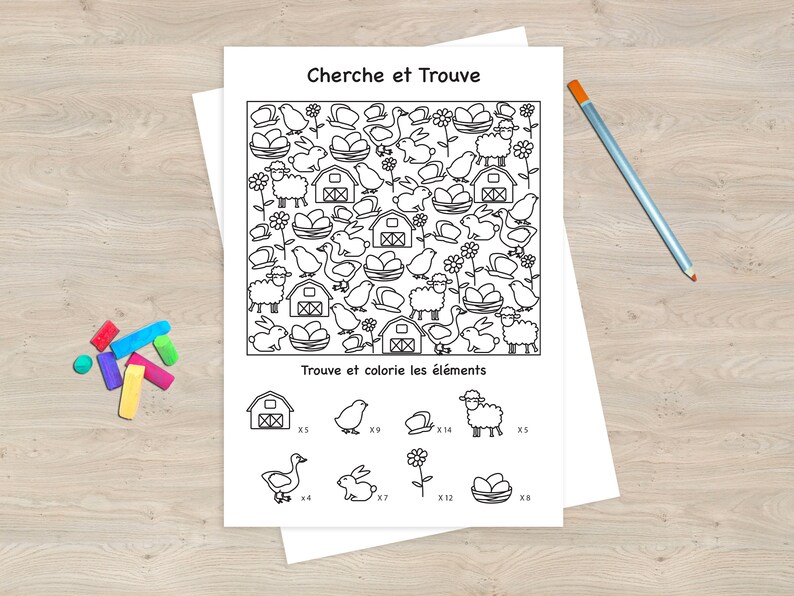 French Printable Kids Activity, Birthday Farm Animals, Instant Download ...