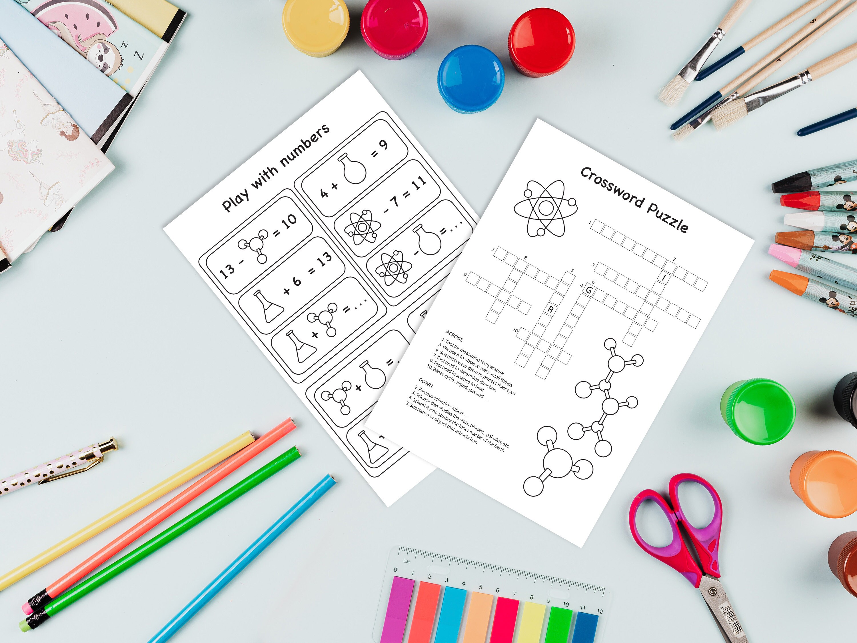 Science Birthday Party, Chemistry Birthday Favors, Printable Games for ...
