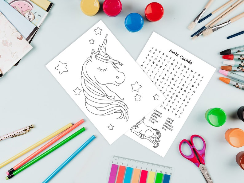 French Kids Activity Printable, Birthday Unicorn, Instant Download ...