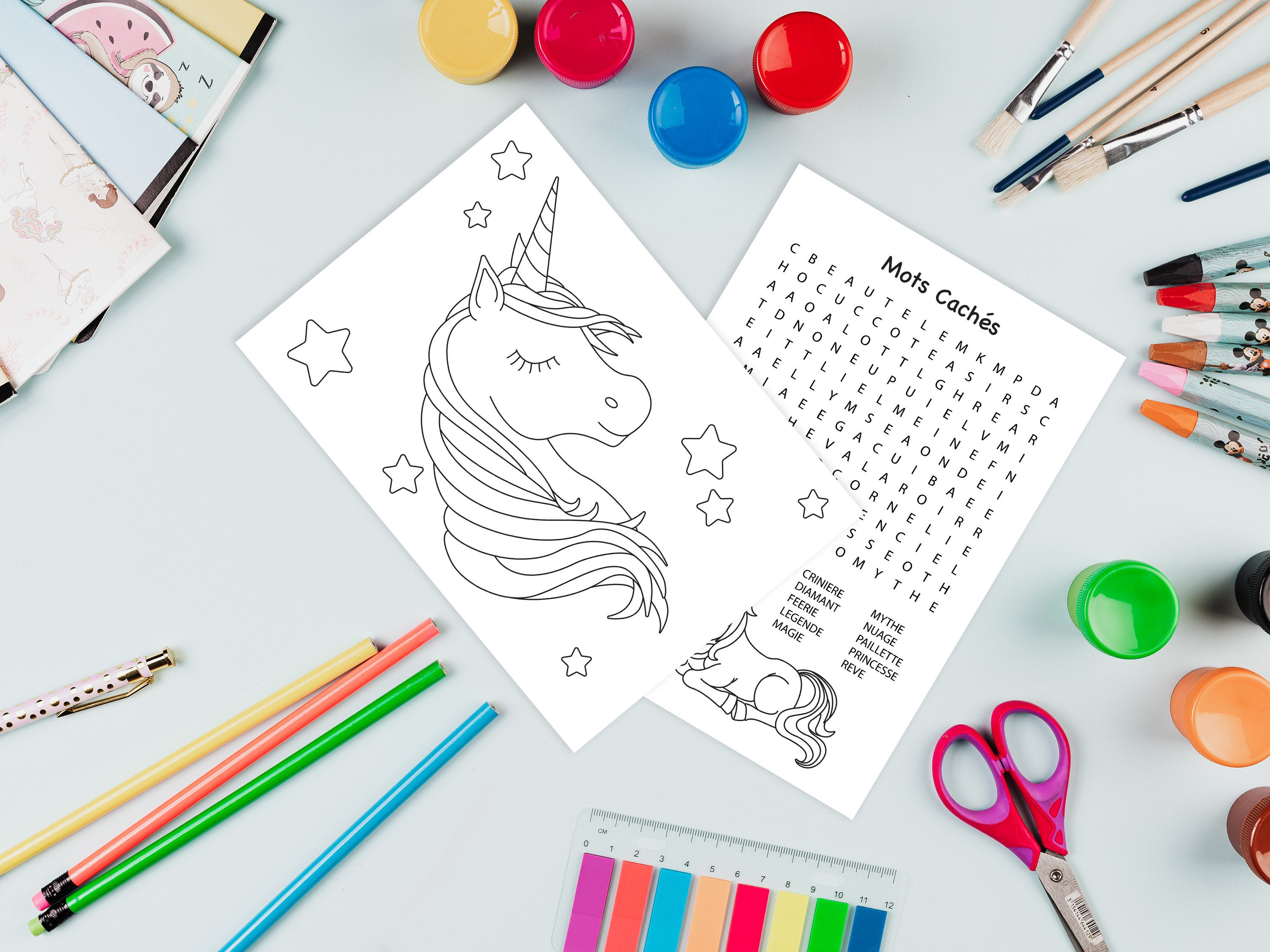 French Kids Activity Printable, Birthday Unicorn, Instant Download ...