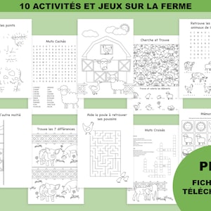 French Printable Kids Activity, Birthday Farm Animals, Instant Download ...