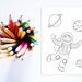 Space Coloring Page, Outer Space Coloring Book, Astronaut Birthday ...