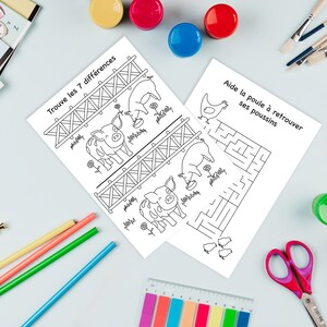 French Printable Kids Activity, Birthday Farm Animals, Instant Download ...