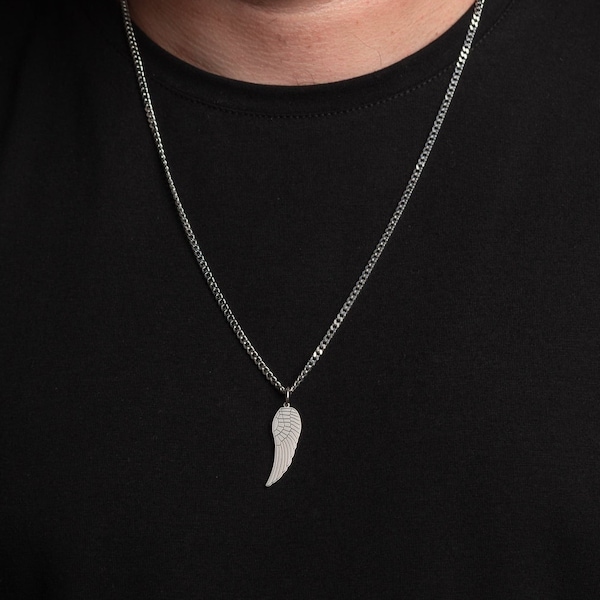 Engravable Angel Wing Necklace - Etsy