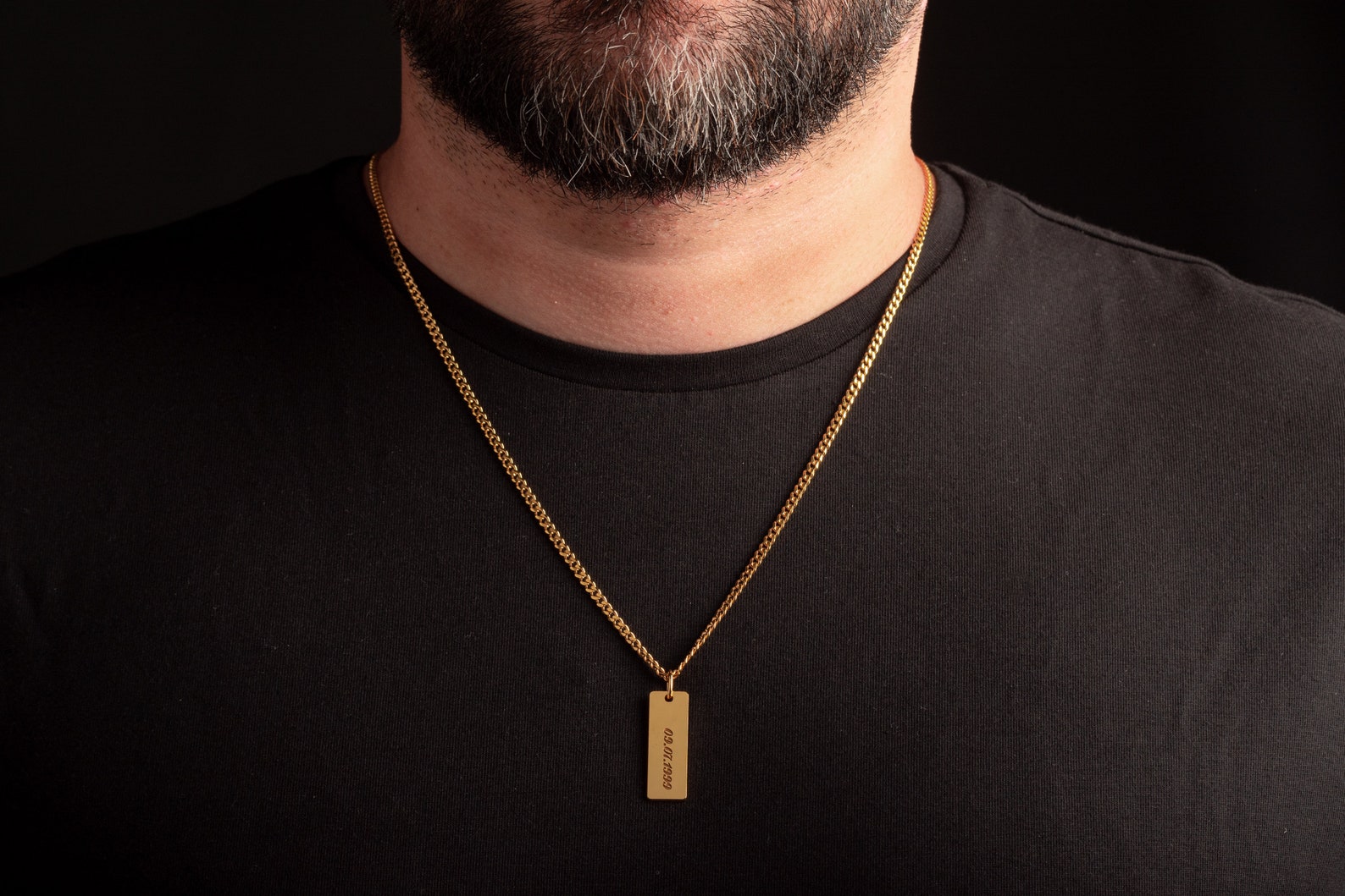 Engraved Custom Necklace For Men Customized Necklace Etsy