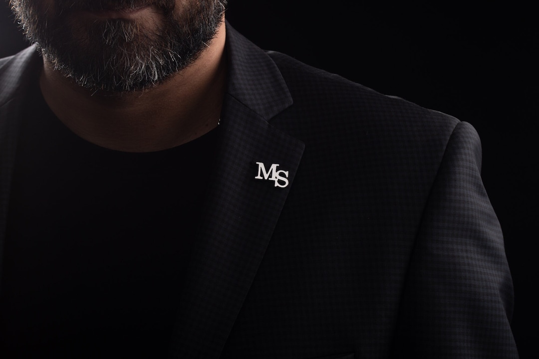 Initial Name Lapel Pin - Letters Lapel Pin - Custom Initials Lapel Pin ...